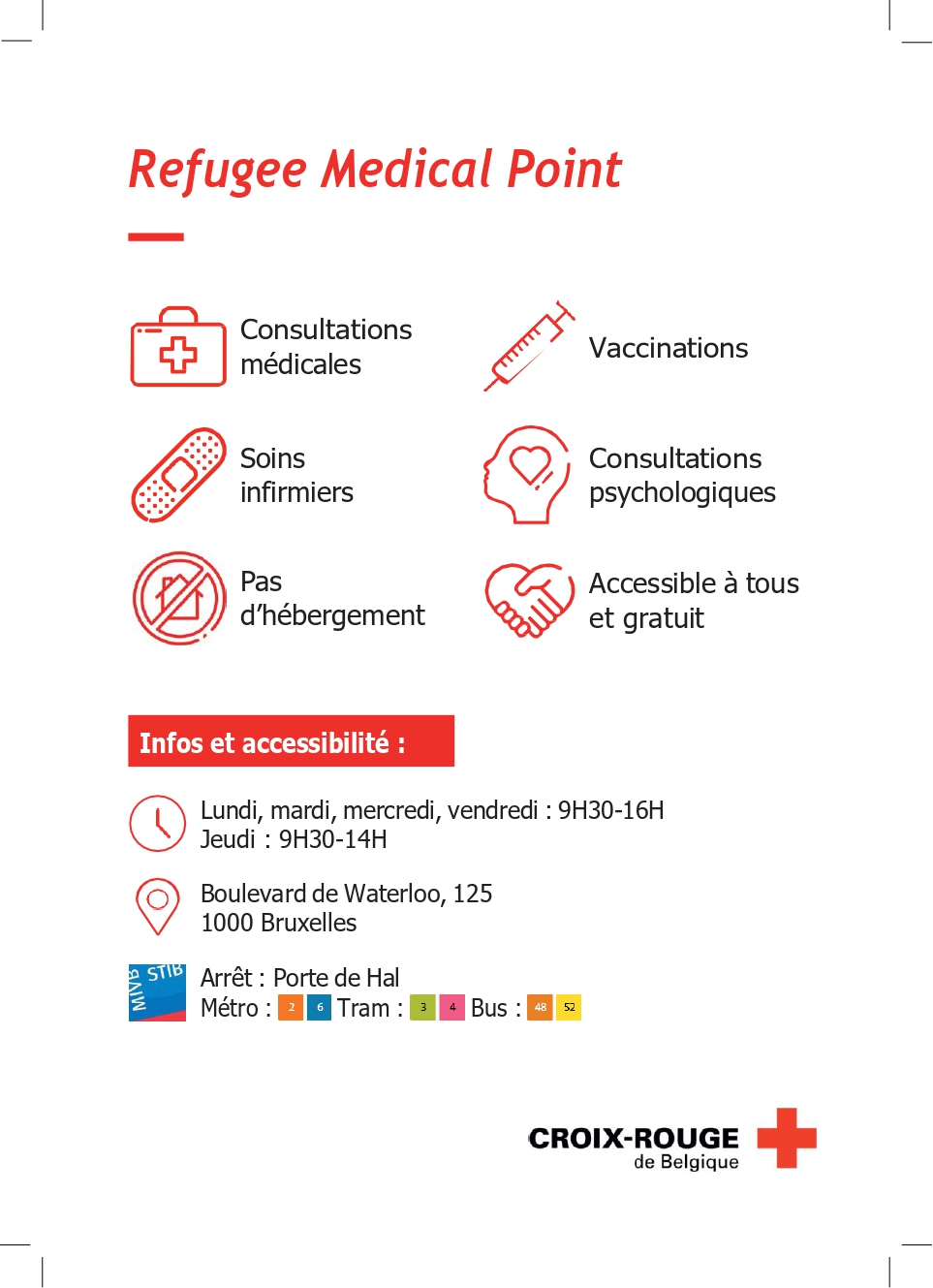 Refugee Medical Point – Croix-Rouge de Belgique – Marolles